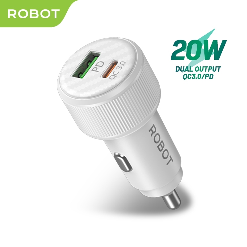 Jual ROBOT Car Charger RT-C11 Colokan Charger Mobil - 2 Port USB & Type ...