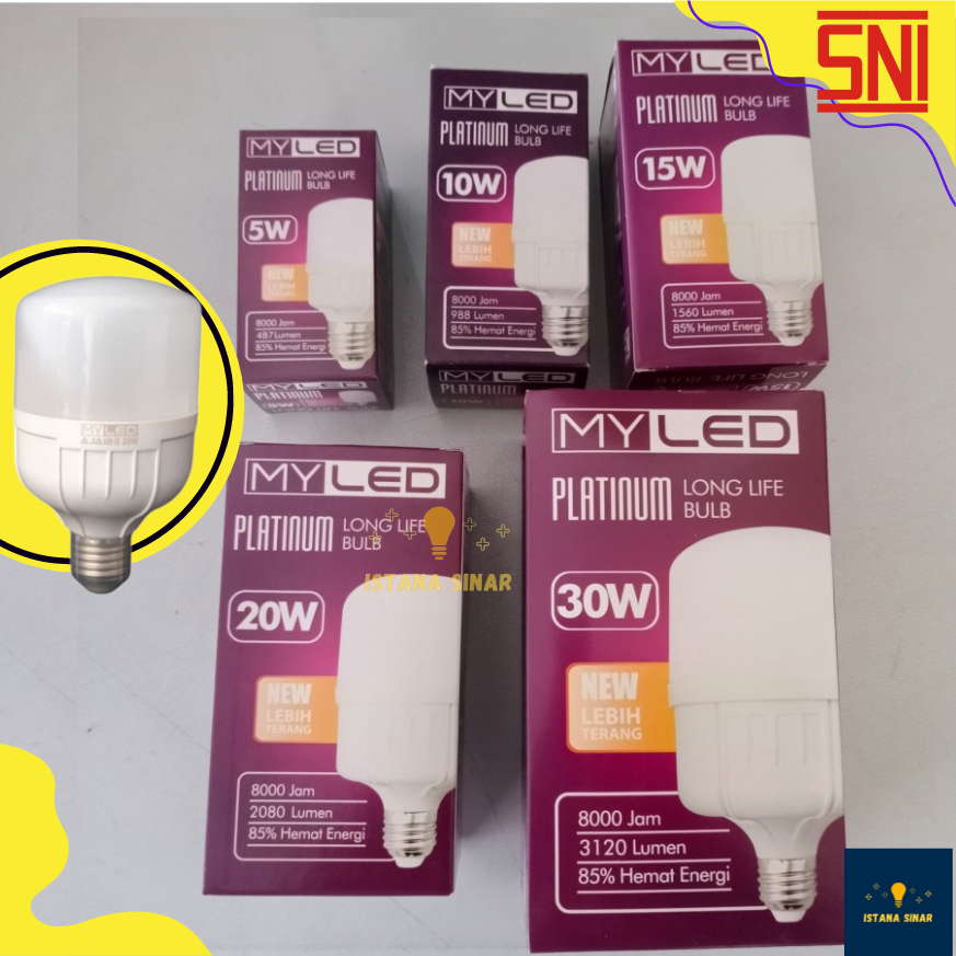 Jual Myled 5 watt 10 watt 15 watt 20 watt 30 watt / lampu LED murah ...
