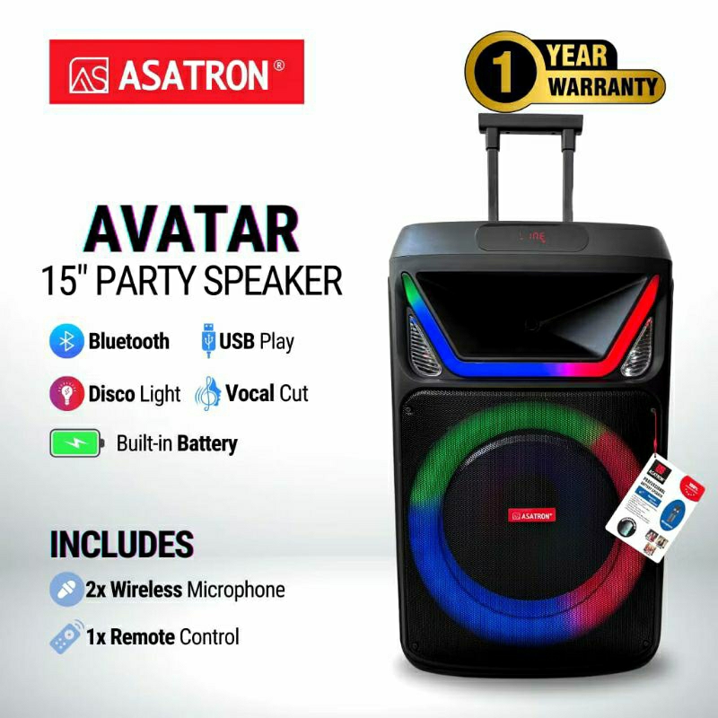 Jual ASATRON AVATAR (8881) 15INCH SPEAKER MEETING PORTABLE BLUETOOTH ...