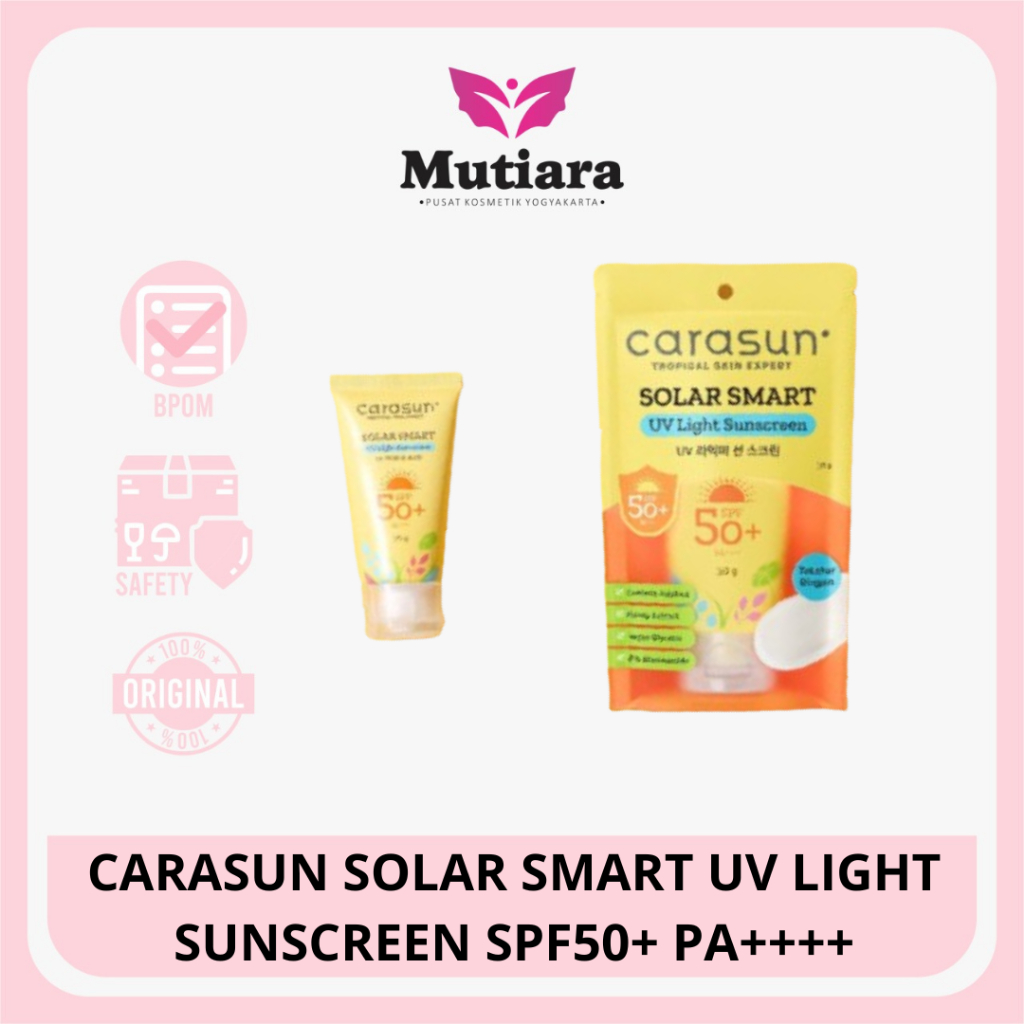 Jual CARASUN SOLAR SMART UV LIGHT SUNSCREEN SPF50+ PA++++ 30 ML ...