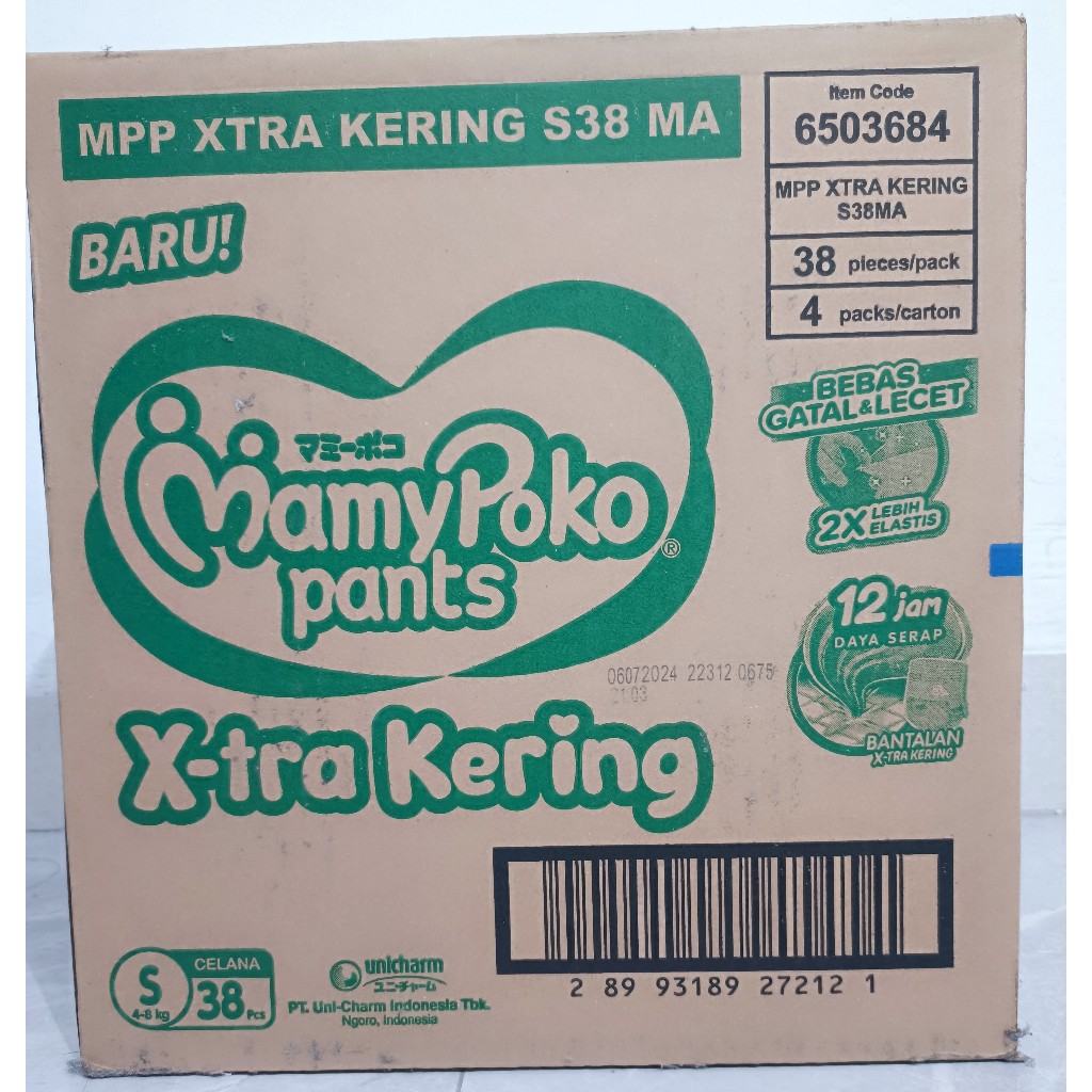 Jual MamyPoko S38 Pants X-tra | Mamy Poko S38 (1 Karton / 4 Ball) | Shopee Indonesia