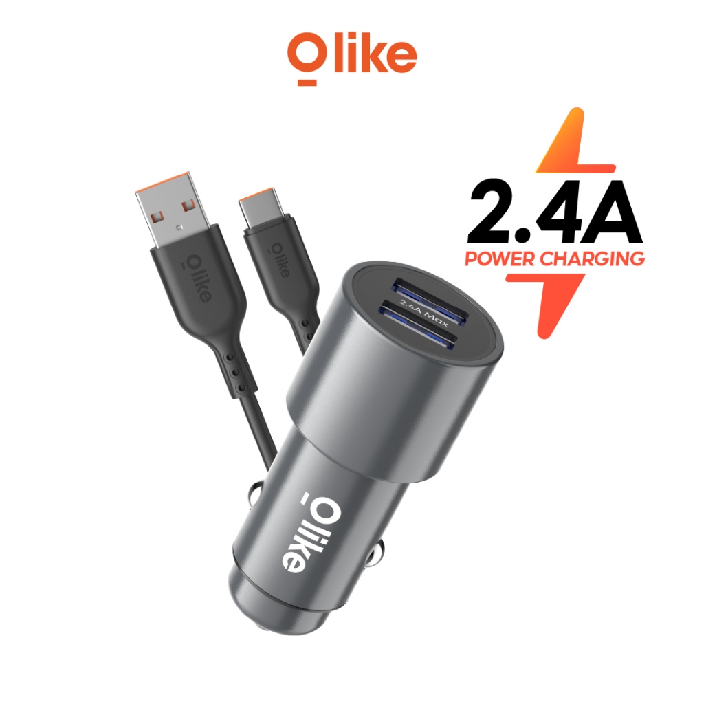 Jual Olike Car Charger Set Charger Mobil Dual USB Fast Charging 2.4A ...