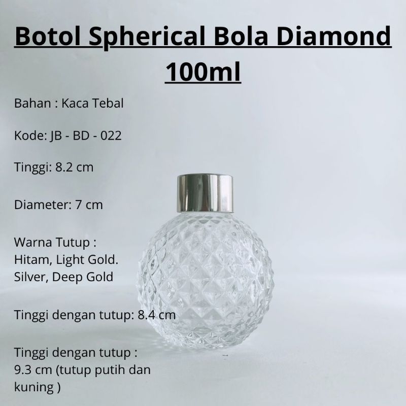 Jual Botol Diffuser Spherical Bola Diamond Transpaaran 100 mL | Shopee ...