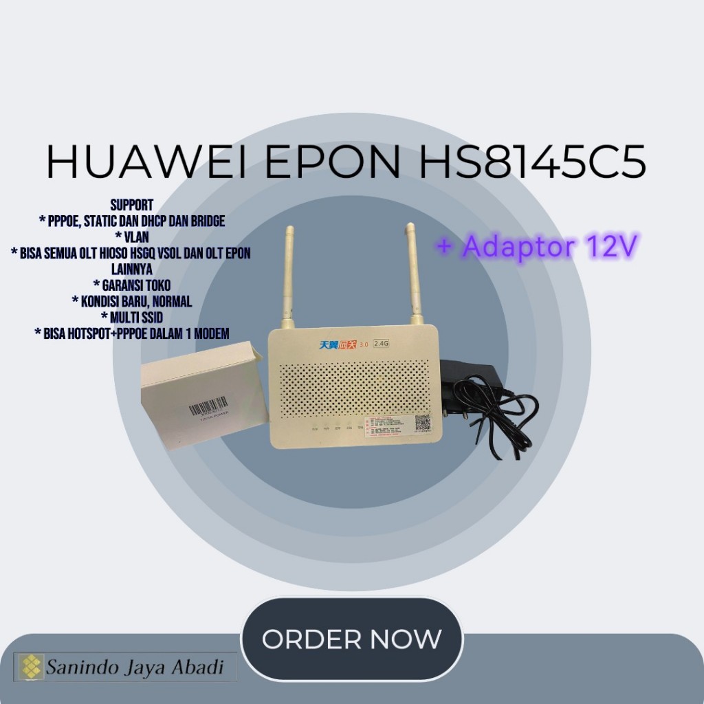 Jual EPON ONU HUAWEI EPON HS8145C5 ONT OLT BEKAS + Adaptor | Shopee ...