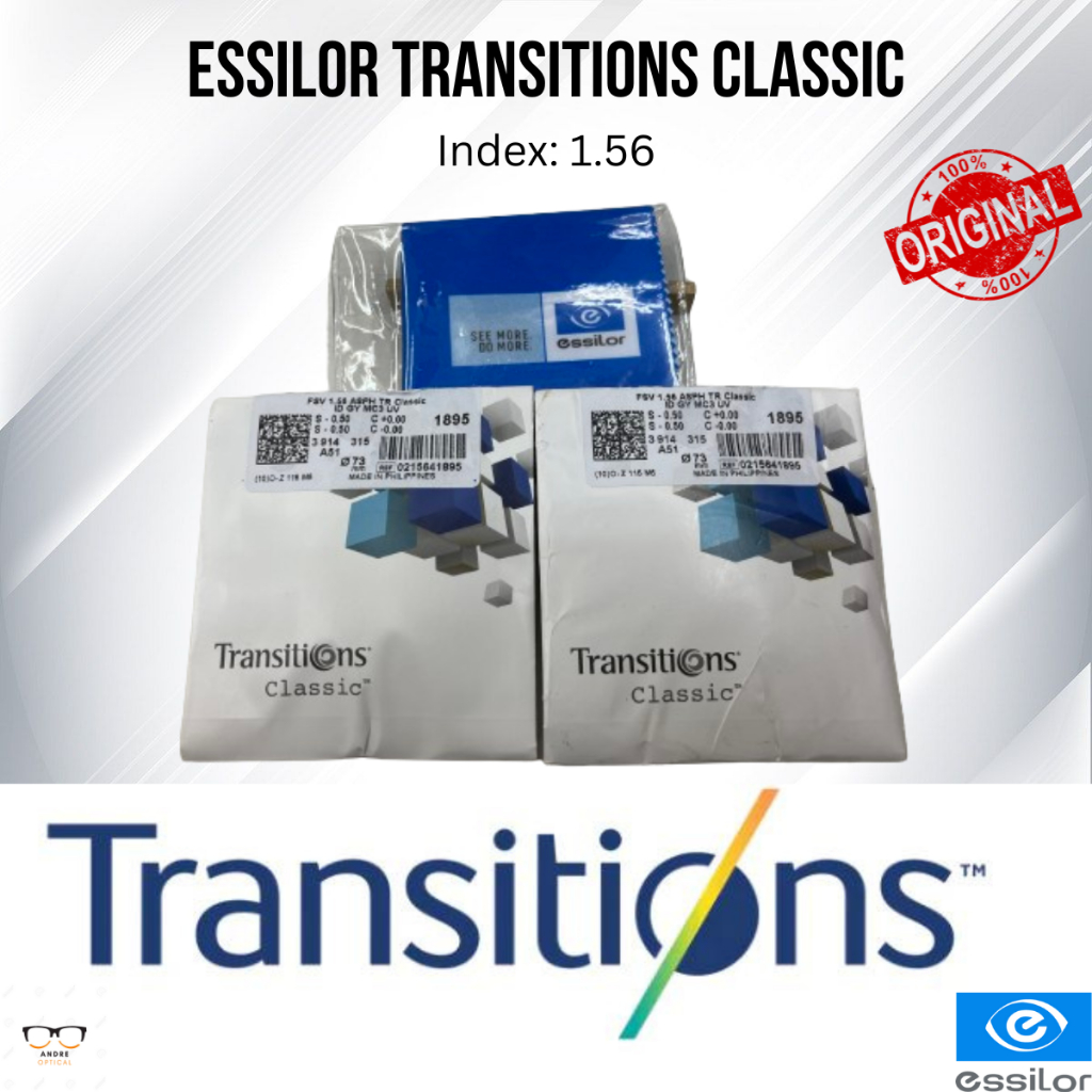 Jual Lensa Kacamata Photochromic Essilor Transitions Classic FSV 1.56 ...