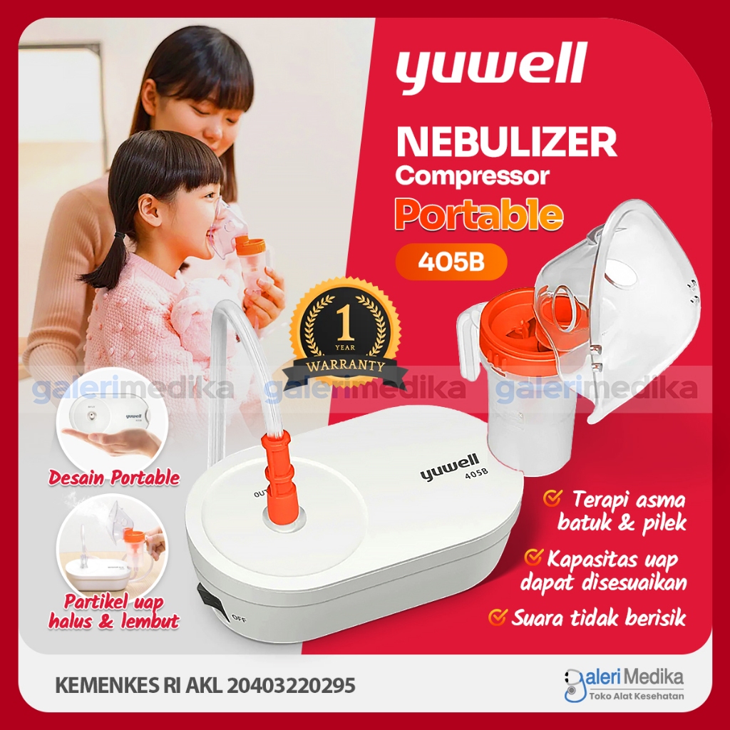 Jual Nebulizer Portable Yuwell 405B Air Compressor Nebulizer / Nebuliser Portable Yuwell 405B ...