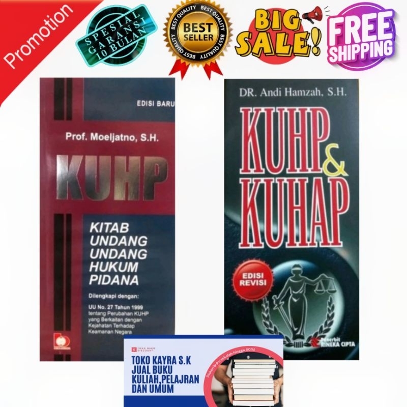 Jual Buku Kitab Udang Undang Hukum Pidana KUHP & KUHAP Andi Hamzah dan KUHP Moeljatno Terlaris ...
