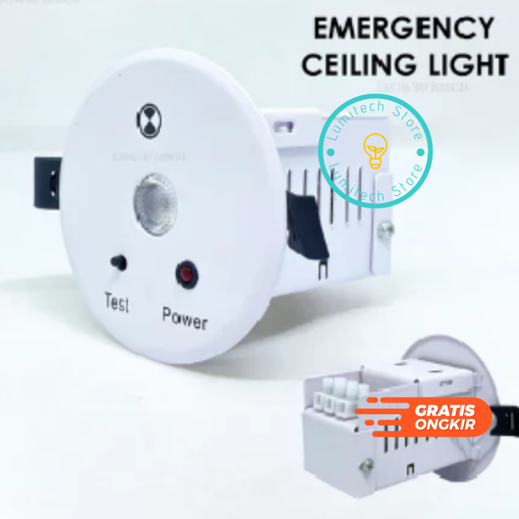 Jual lampu emergency celing Led plafon 3watt putih / Lampu emergency ...