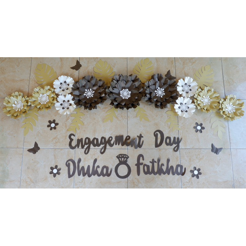 Jual ready Paper flower dekorasi bunga kertas backdrop lamaran dekorasi ...