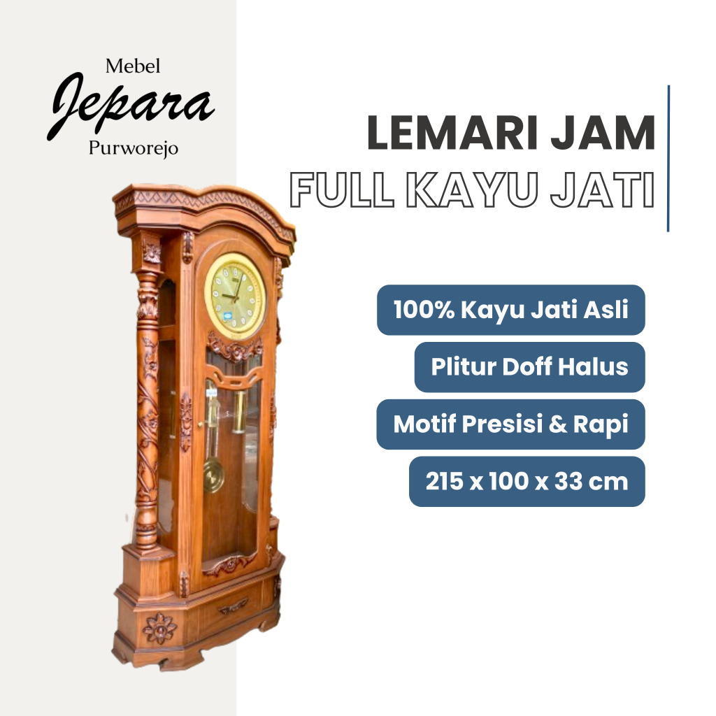 Jual Lemari Jam Besar Kayu Jati Asli Antik Jadul Kuno Berdiri | Shopee ...