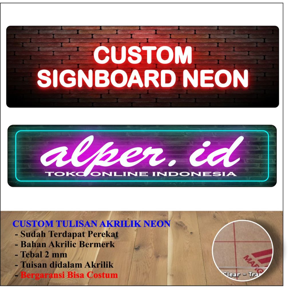 Jual AKRILIK CUSTOM SIGNBOARD TULISAN NEON STIKER ACRYLIC | Shopee ...