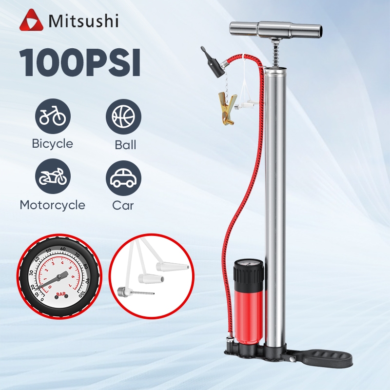 Jual Mitsushi Pompa Angin Sepeda Motor Mobil Tabung Meter / High ...