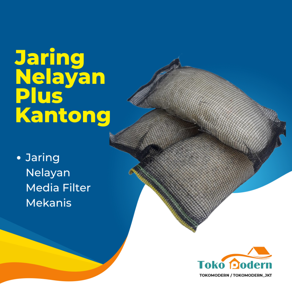 Jual Jaring Nelayan Media Filter Kolam Koi 1 kg Plus Waring Pengganti ...