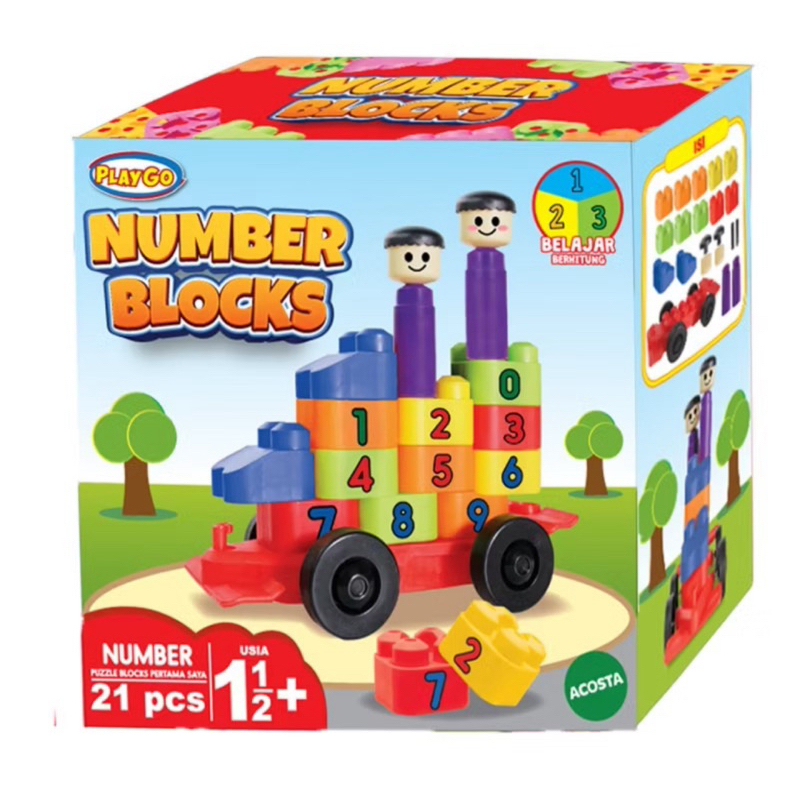 Jual OCEOCE Mainan Edukasi brick Balok Blok Block Belajar Angka Huruf ...