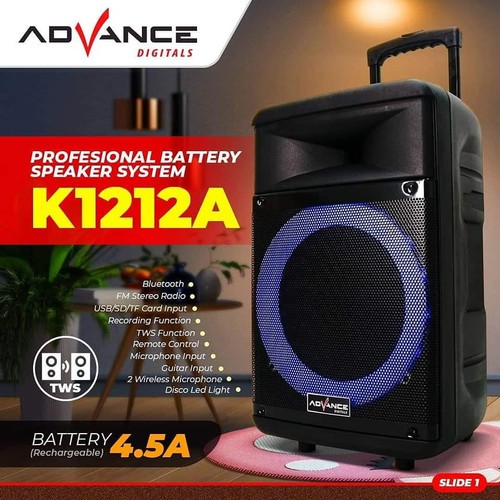 Jual Advance Speaker Meeting Portabel 12 Inci K1212A Bluetooth free 2 MIC wireless | Shopee ...