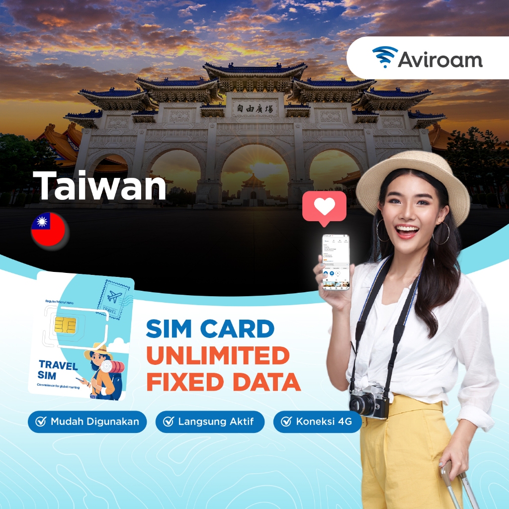 Jual Aviroam Sim Card Travel ( Taiwan ) Unlimited Fixed Data | Shopee Indonesia