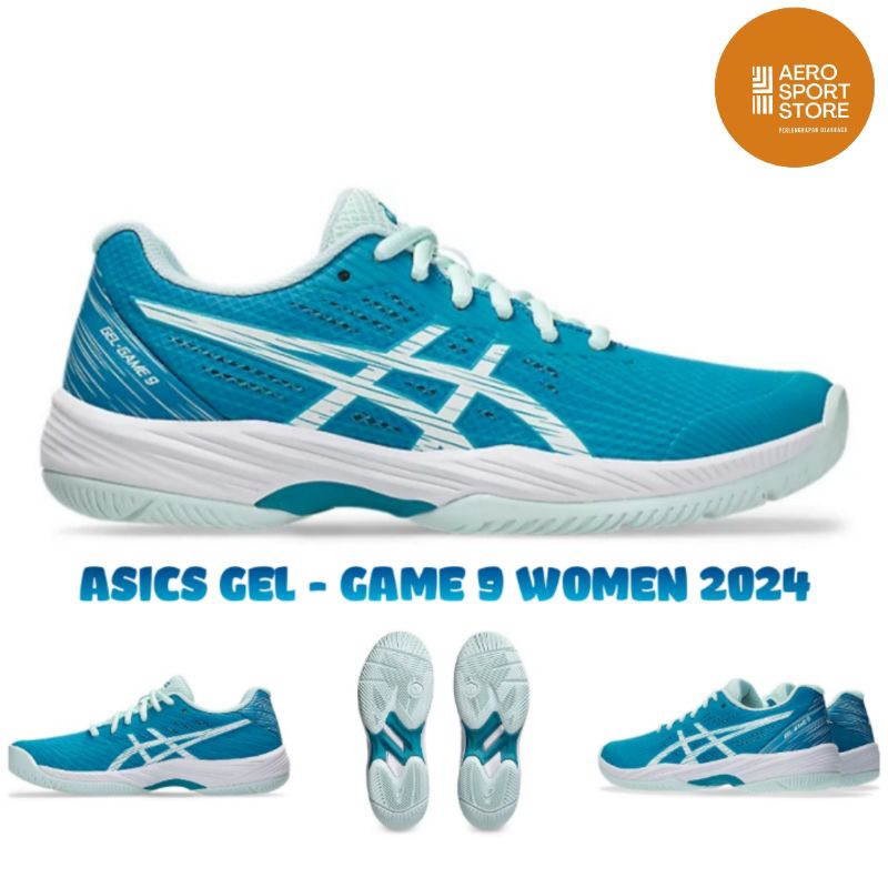 Jual [ SEPATU TENIS ASICS GEL - GAME 9 WOMEN 2024 / Teal Blue - White ...