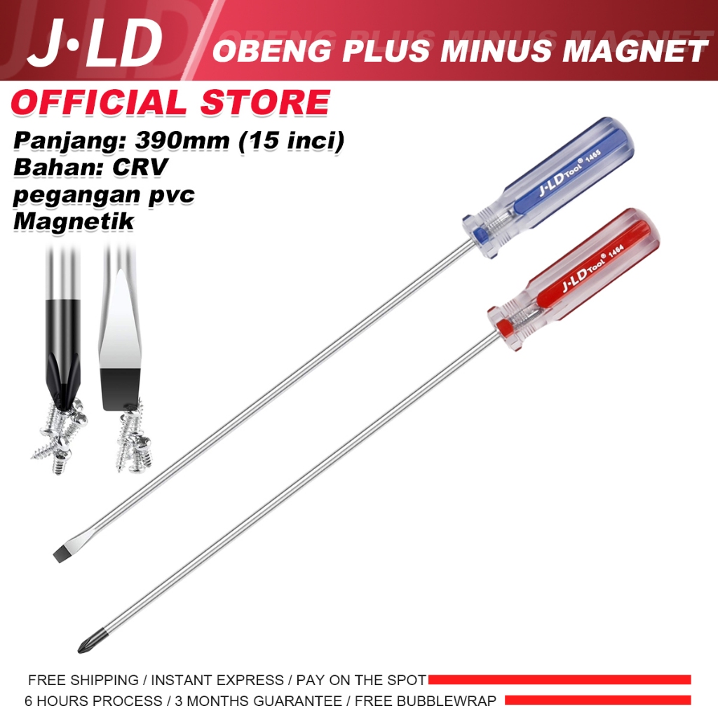 Jual JLD Philips Screwdriver / Obeng Plus Minus Magnet 15INCH 390MM CRV ...