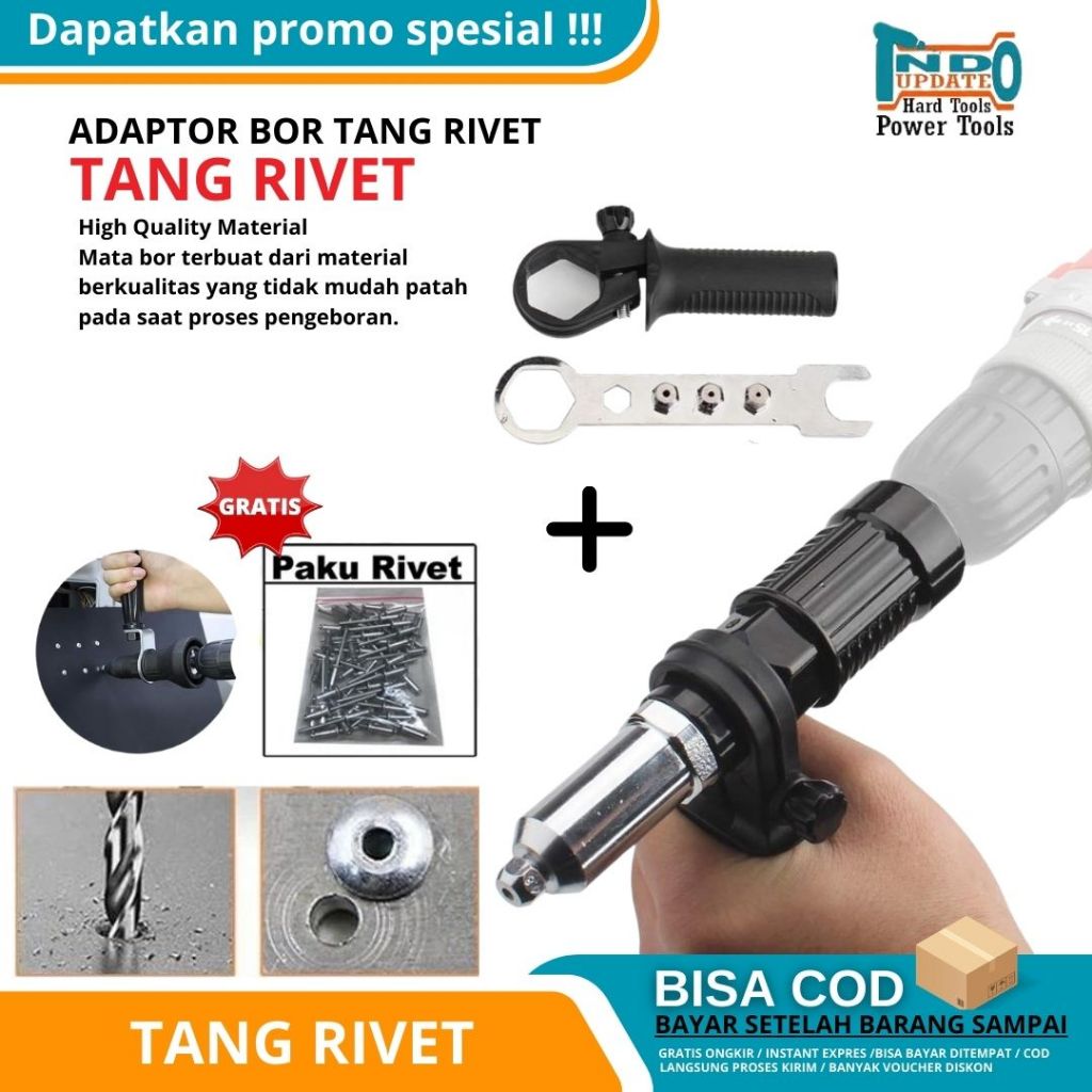 Jual Adaptor Tang Mesin Bor Rivet Paku Ripet Plastik Elektrik Gun ...