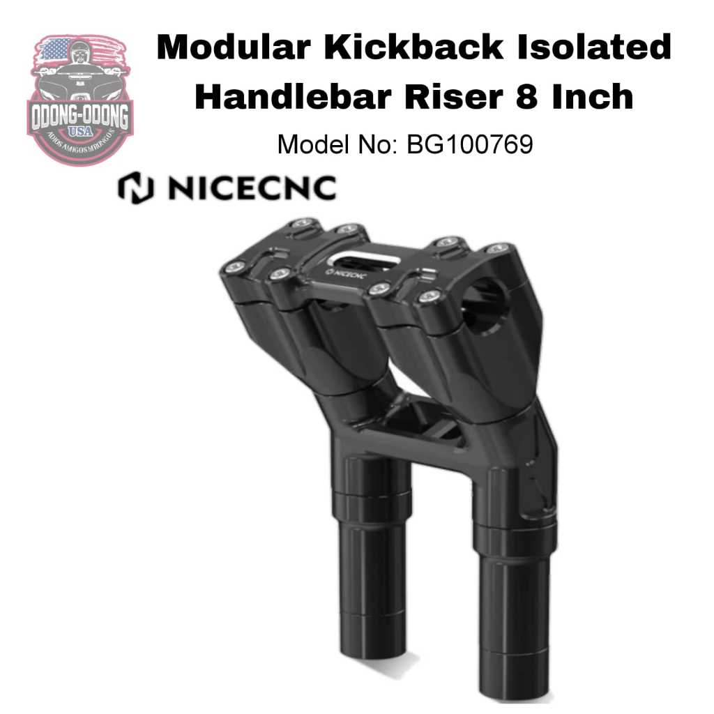 Jual Nice CNC Modular Kickback Isolated Handlebar Riser 8 Inch Backward ...