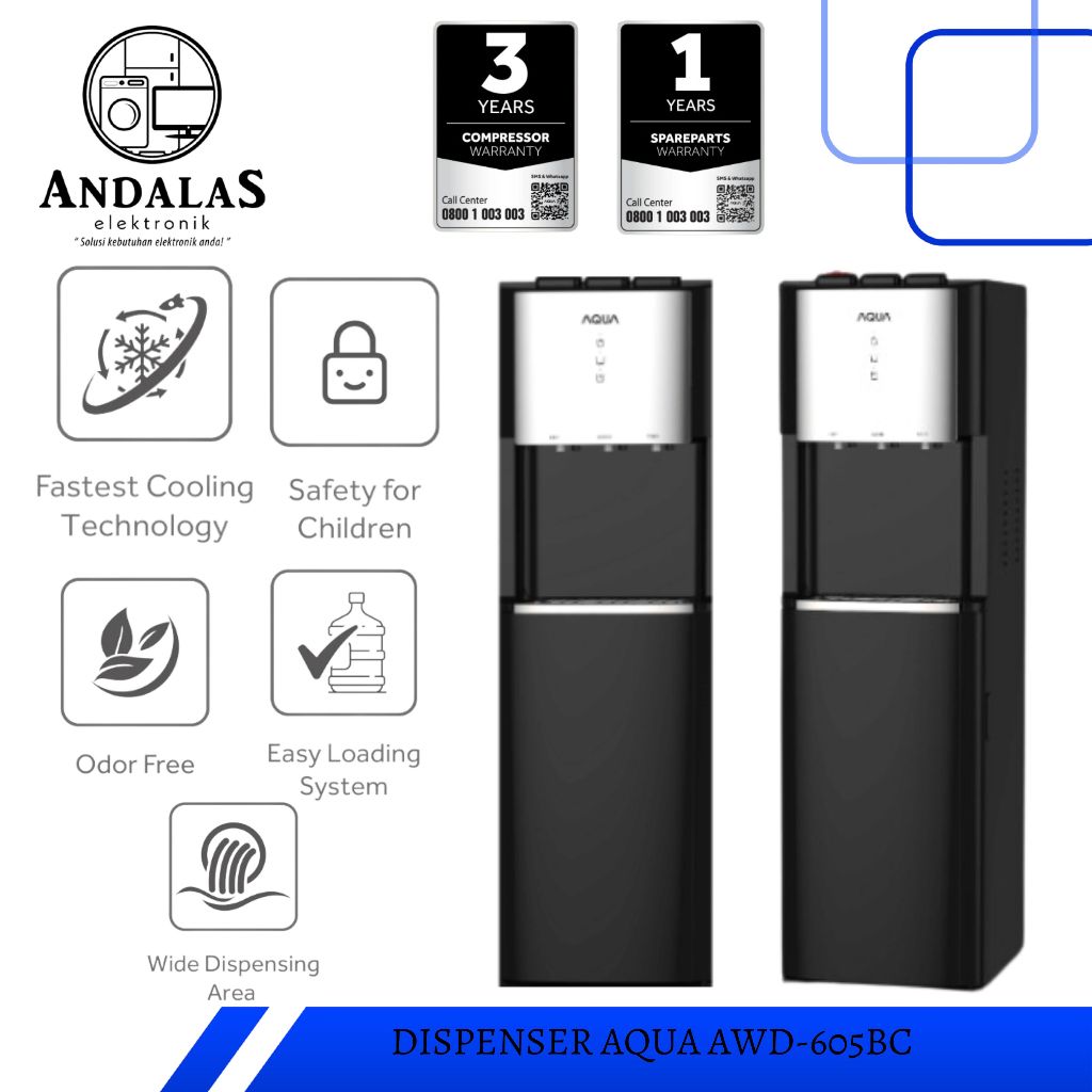 Jual AQUA Dispenser Bottom Loading AWD605BC / DISPENSER GALON BAWAH ...