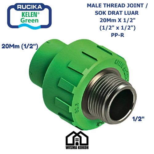 Jual RUCIKA (KELEN GREEN) MALE THREAD JOINT / SOK DRAT LUAR PPR 20Mm (1 ...