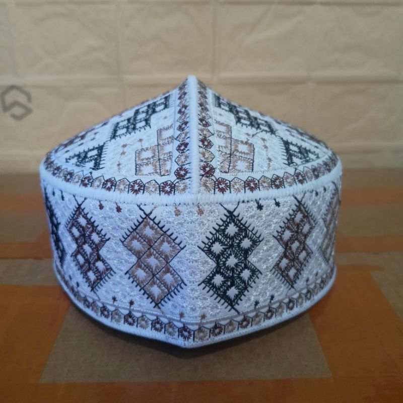 Jual Peci pakistan tebal full bordir premium putih motif terbaru ...