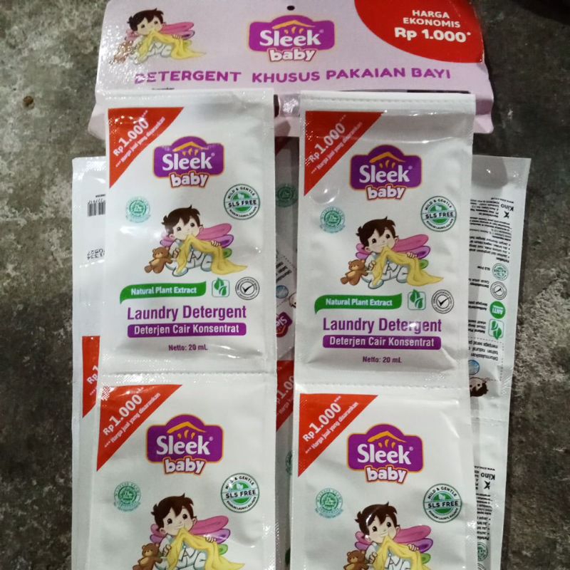 Jual Sleek Baby Laundry Detergent Cair 20ml (isi 12sachet) | Shopee ...
