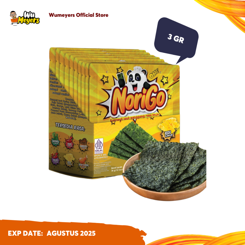 Jual Norigo Snack Rumput Laut / Norigo Nori Sachet Snack Rumput Laut ...