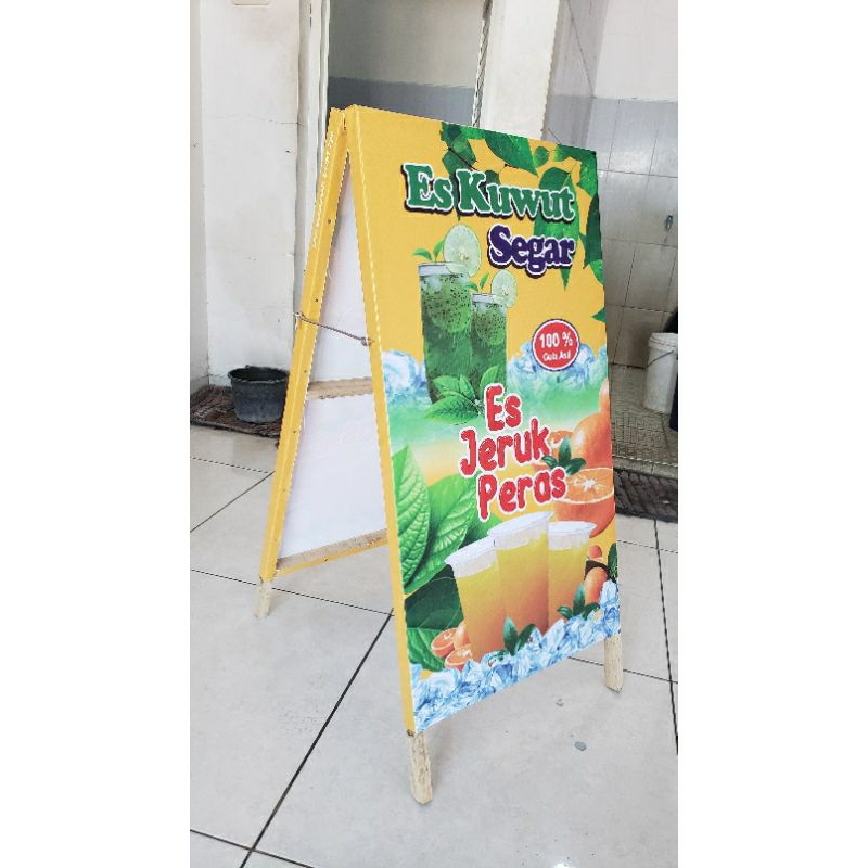 Jual STAND BANNER KAYU | STAND BANNER KAYU BOLAK BALIK 2 SISI | STAND ...