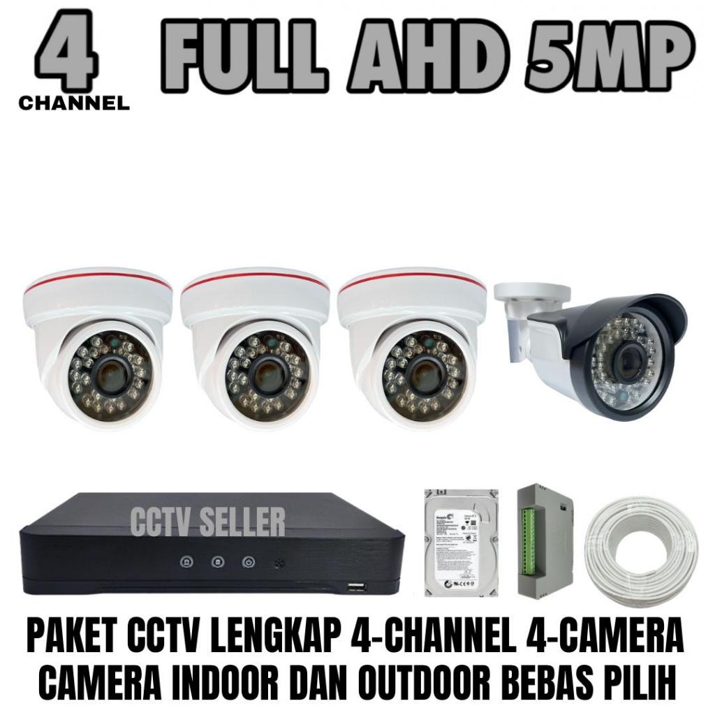 Jual PAKET CCTV 4 CHANNEL 4 CAMERA FULL AHD 5MP 1080P IR SONY KAMERA ...