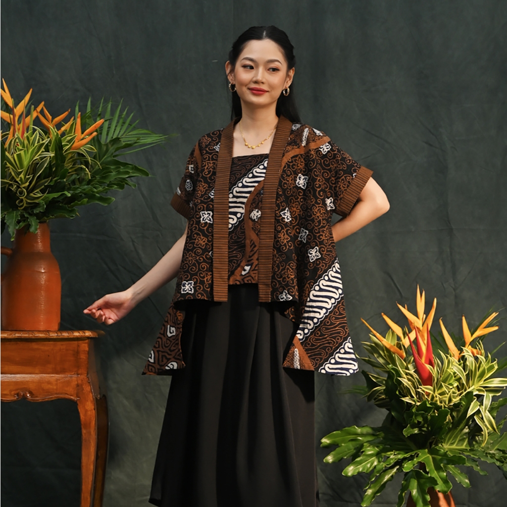 Jual NONA RARA - Kebaya Mampang Dobi Sogan T3148, Baju kerja blouse ...