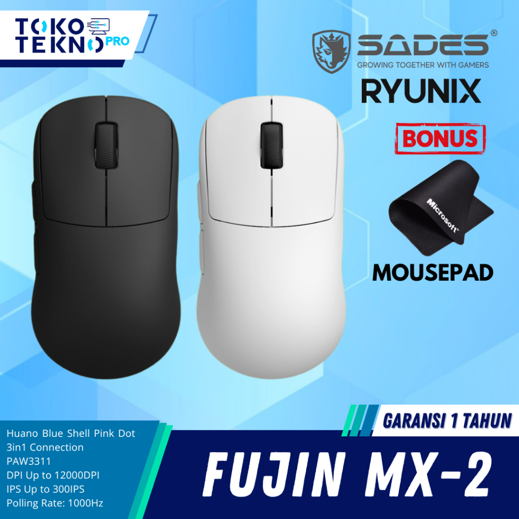 Jual Sades Ryunix Fujin MX2/ MX-2 Wireless Gaming Mouse 3in1 Connection | Shopee Indonesia