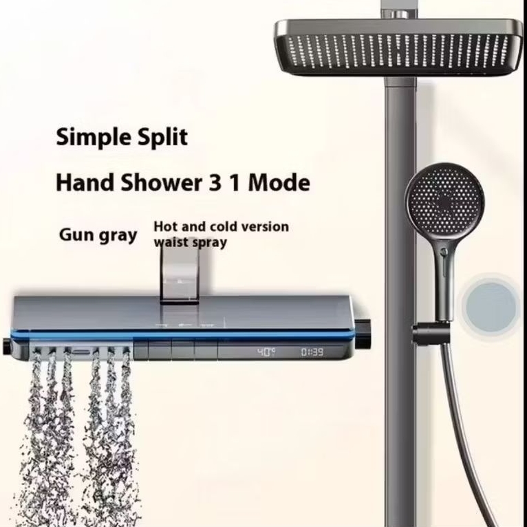 Jual set shower piano panas dingin kamar mandi desain baru warna abu ...
