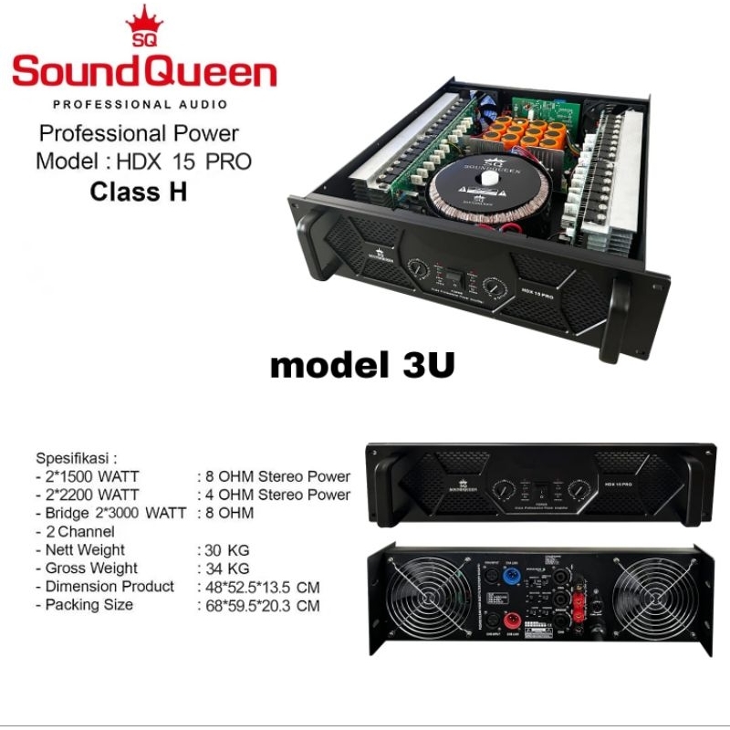 Jual Power Amplifier Soundqueen HDX 15Pro / Soundqueen HDX-15 Pro ...