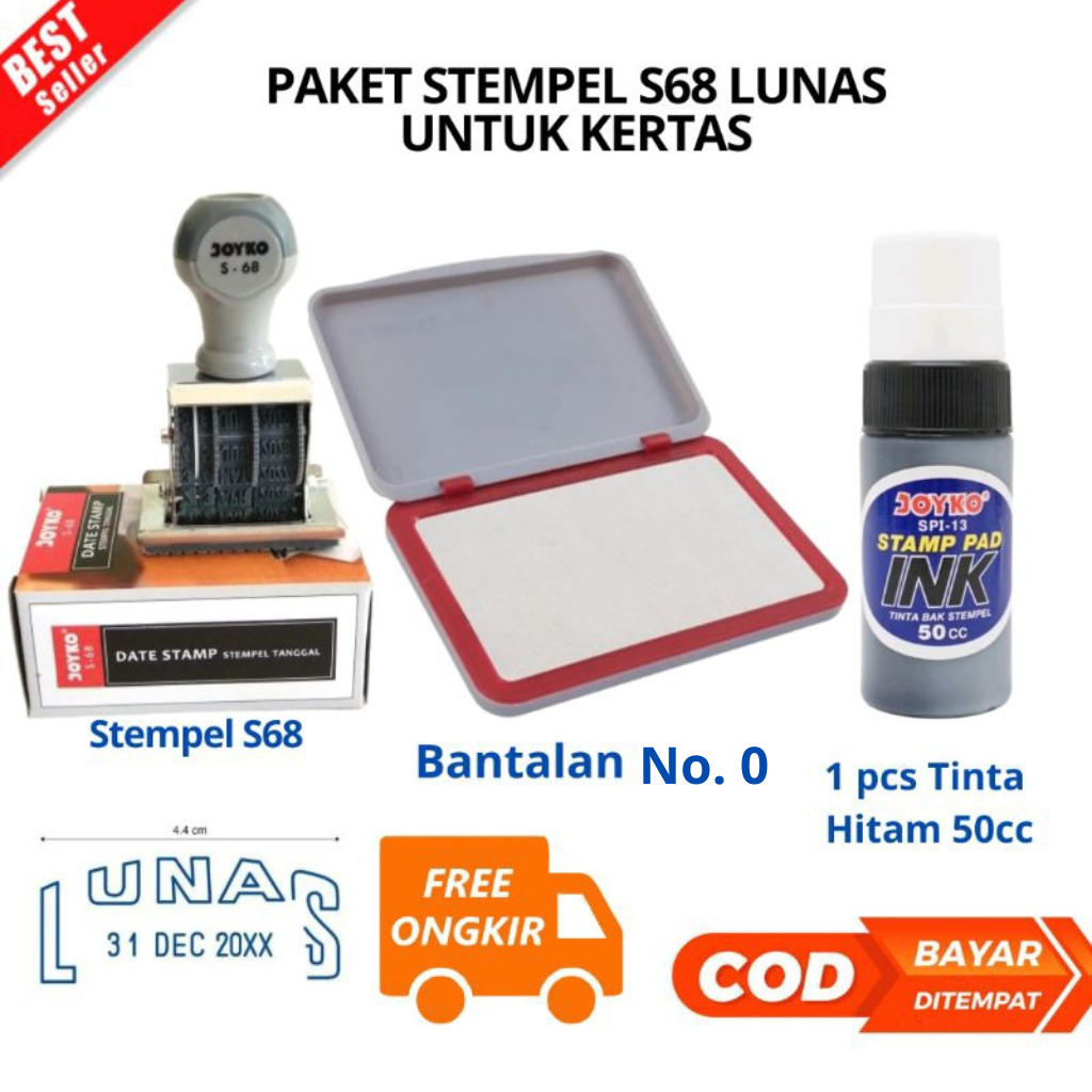 Jual [JIB] BAYAR DI TEMPAT PAKET Stempel Lunas & Tanggal Date Stamp dan ...