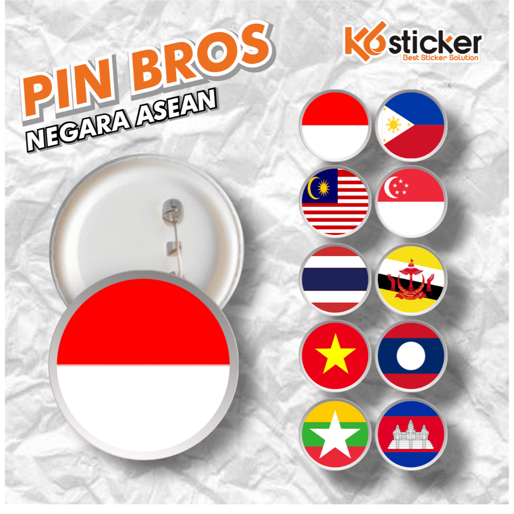 Jual PIN PRESS] BENDERA NEGARA ASEAN Pin Bros Aksesoris Souvenir FLAG ...