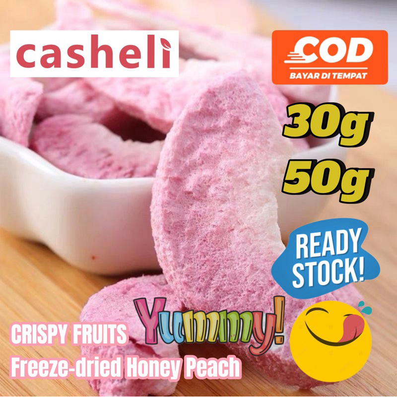 Jual casheli Peach Crispy Freeze-dried Honey Peach Premium Snacks Cemilan | Shopee Indonesia