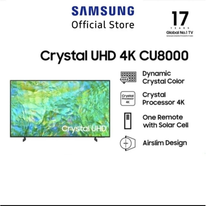 Jual SAMSUNG 50 Inch Crystal UHD 4K Smart TV UA50DU7000 | Shopee Indonesia