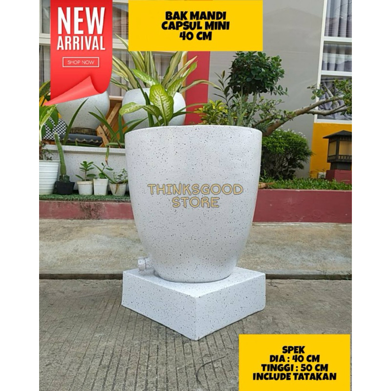Jual BAK MANDI GENTONG AIR MINIMALIS MODEL TERASO CAPSUL PUTIH TYPE 40 ...
