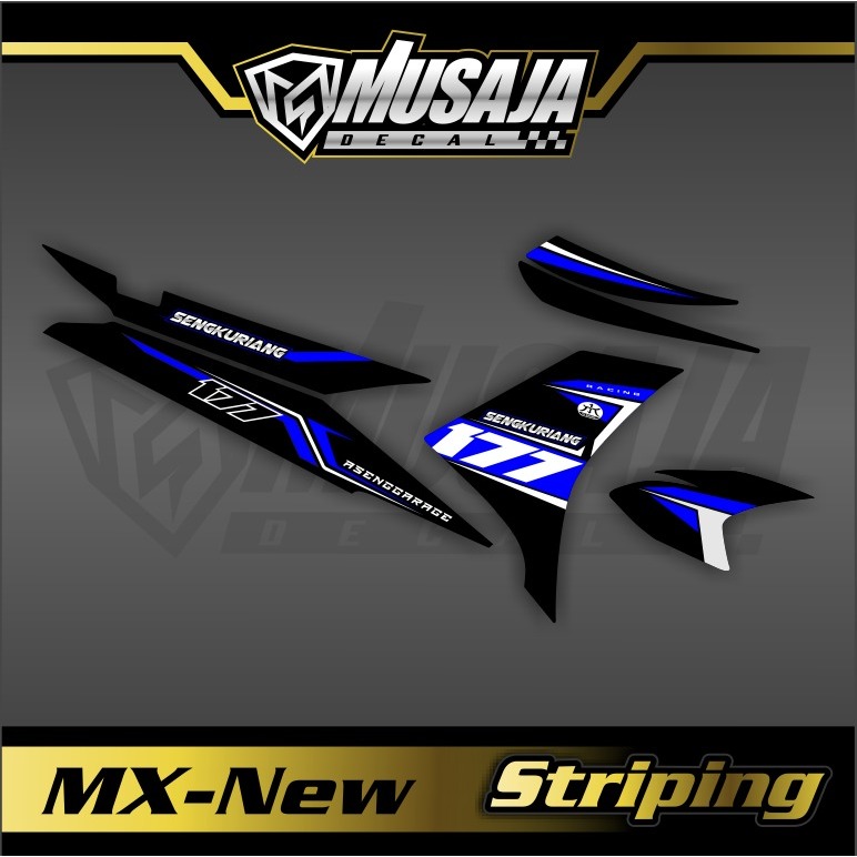 Jual Striping Jupiter MX NEW 135 biru hitam transparan uv glossy non ...