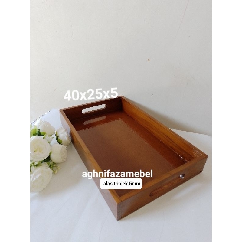 Jual WOODEN TRAY KAYU JATI/NAMPAN SESERAHAN MEWAH/BAKI KAYU AESTETIK ...