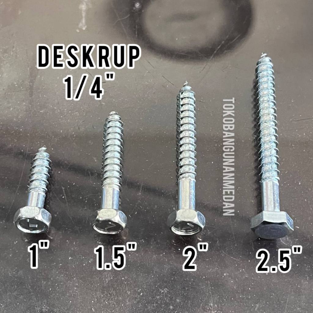 Jual DESKRUP Putih 1/4 inch - Panjang 1 sd 2.5 inch - Baut Desekrup ...
