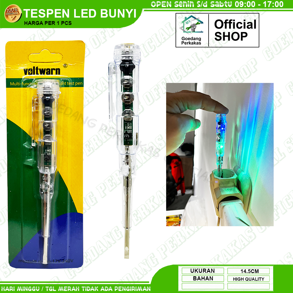 Jual Obeng Tespen Listrik Bodi Led 3 Lampu Plus Suara / Test Pencil ...