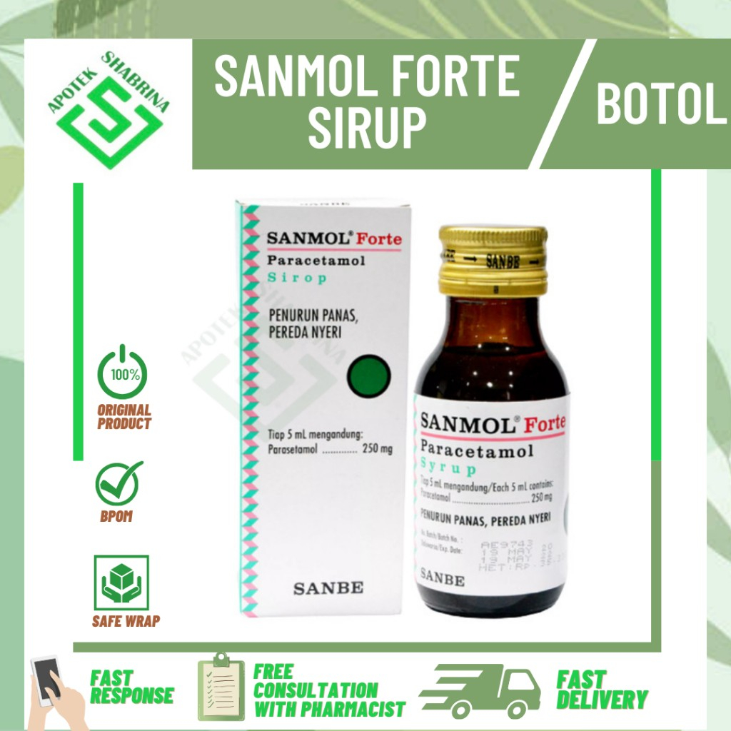 Jual Sanmol Forte 250mg/5ml Sirup 60ml (per Botol) | Shopee Indonesia