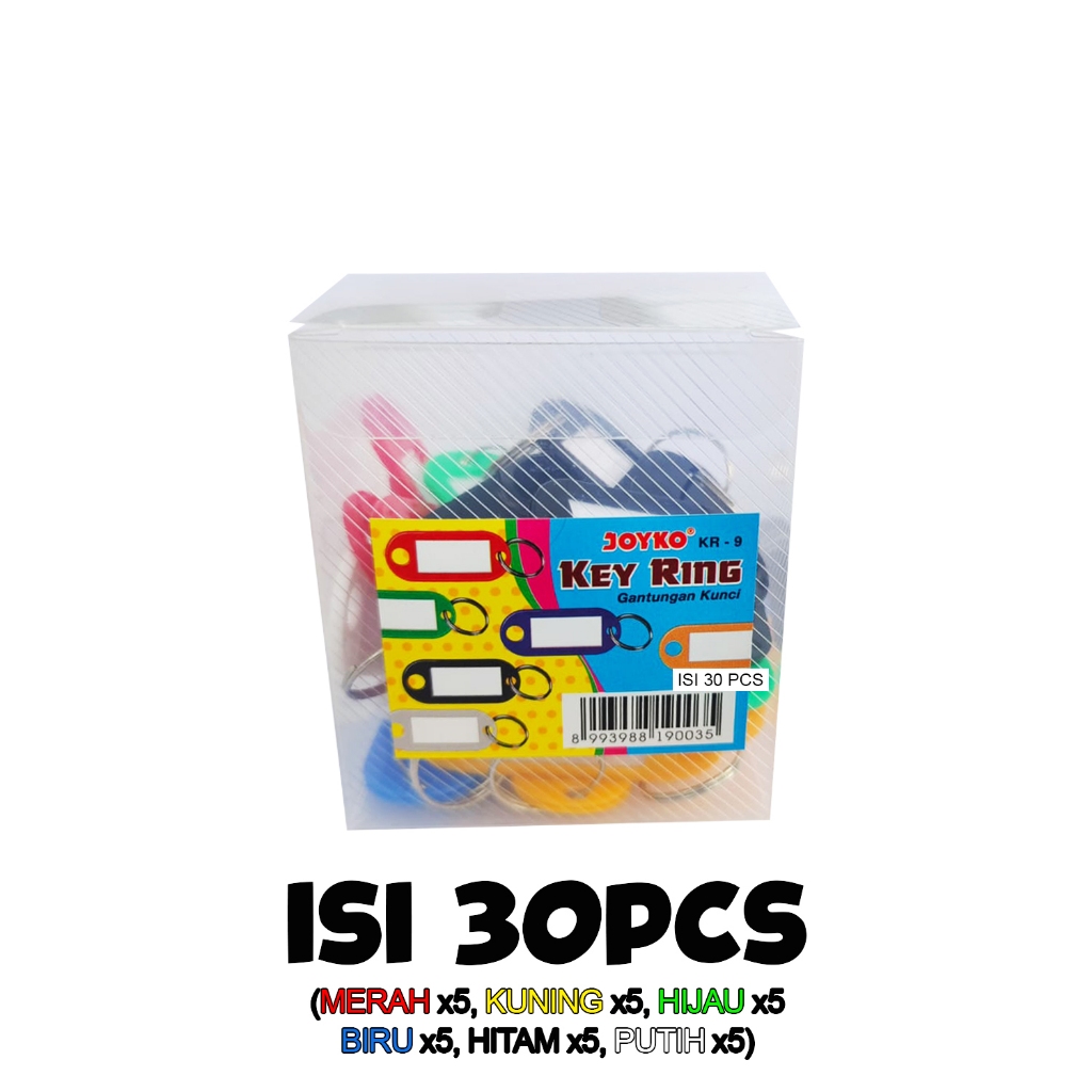 Jual Joyko Key Ring Warna KR-9 isi 30 / Gantungan Kunci / Label Nama ...