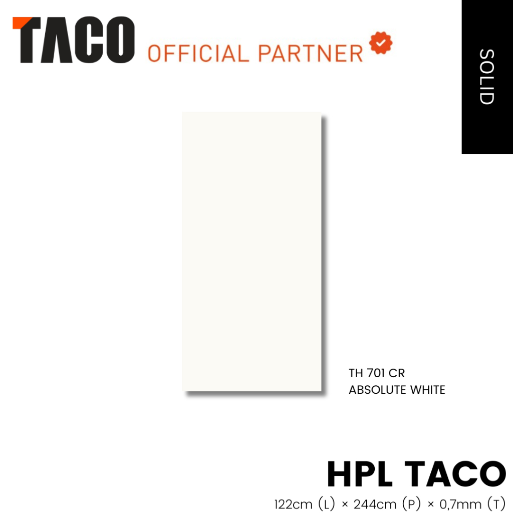 Jual HPL TACO TH 701 CR ABSOLUTE WHITE | Shopee Indonesia