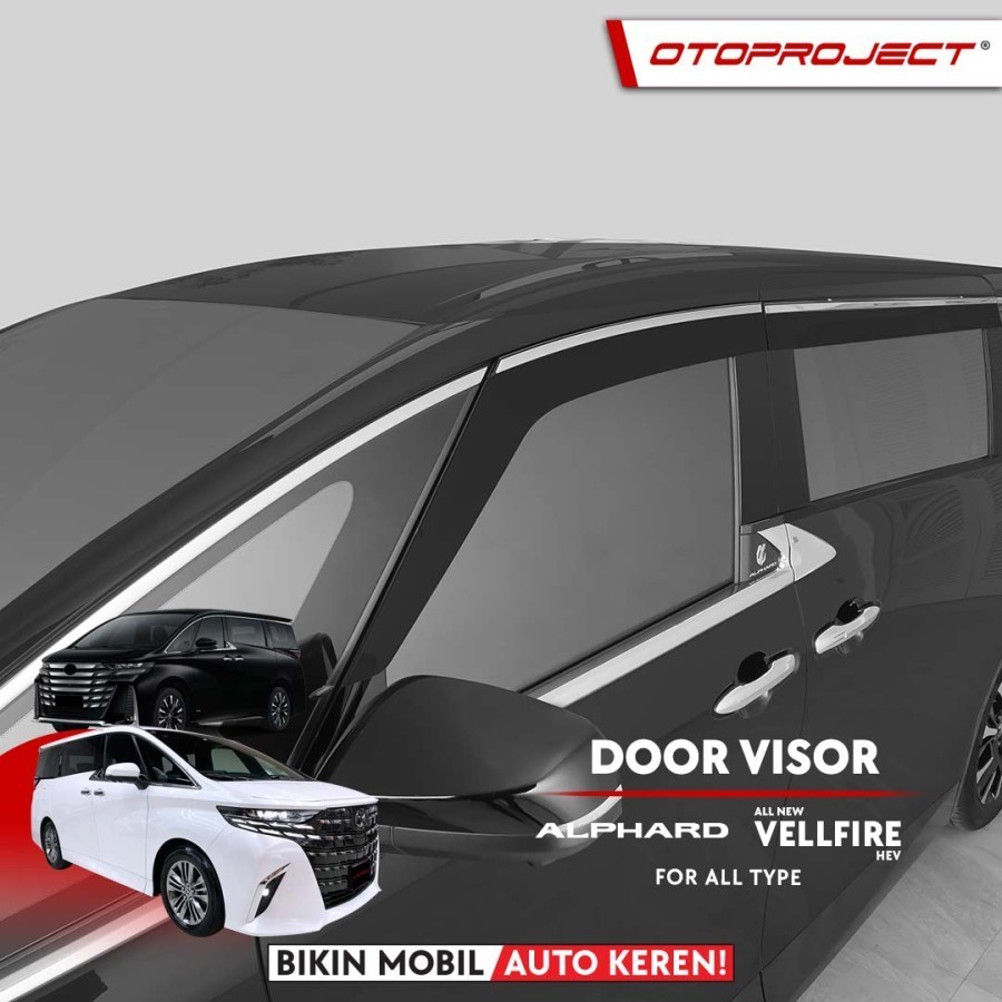 Jual Otoproject - Talang Air / Door Visor All New Alphard Vellfire 2024 Injection With Stainless ...