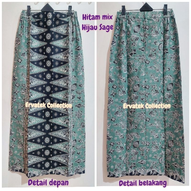 Jual (NEW) Rok Sepan Tumpal ST57 Warna Hijau Sage Bawahan Batik Wanita ...