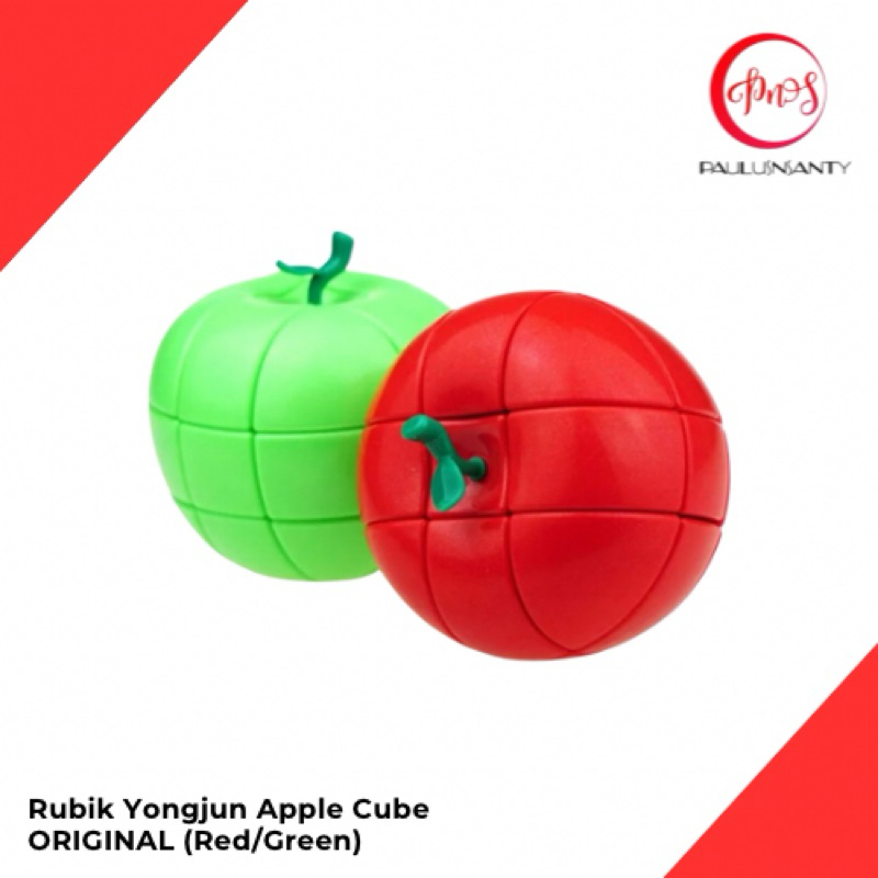 Jual [P] Rubik 3x3 Yongjun Apple Cube 3x3 Red Green Stickerless ...